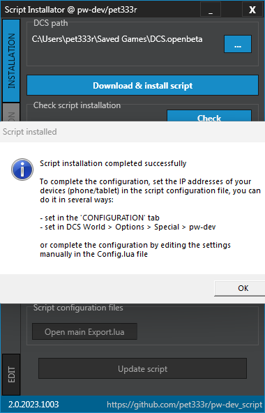 Script Installator for DCS World :: pw-developer